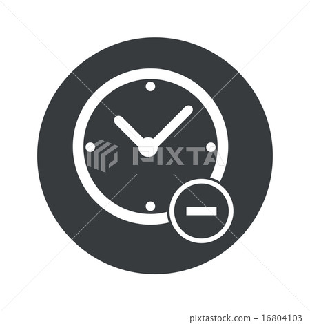 Monochrome round reduce time icon - Stock Illustration [16804103] - PIXTA