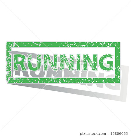 Green outlined RUNNING stamp - Stock Illustration [16806063] - PIXTA