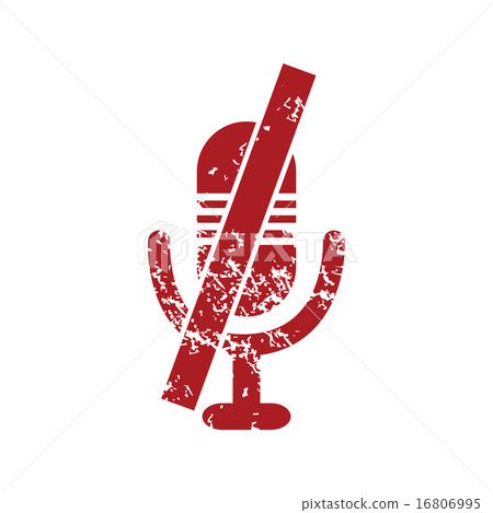 Muted microphone red grunge icon - Stock Illustration [16806995] - PIXTA