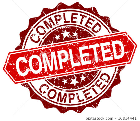 completed red round grunge stamp on white - Stock Illustration ...