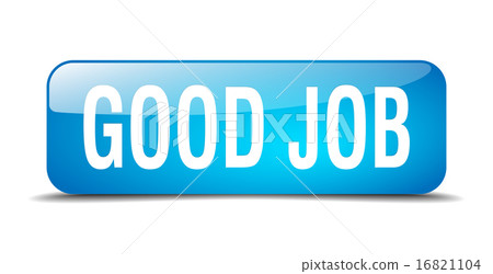 good job blue square 3d isolated web button - Stock Illustration ...