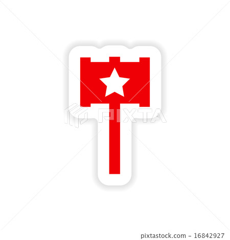 icon sticker realistic design on paper toy hammer-插圖素材 [16842927] - PIXTA圖庫
