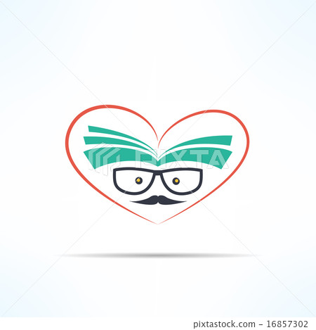 Vector love reading symbol with heart and book... - Stock Illustration ...