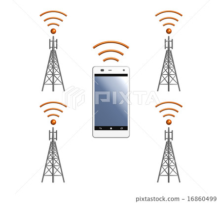 Radio waves and smartphones - Stock Illustration [16860499] - PIXTA