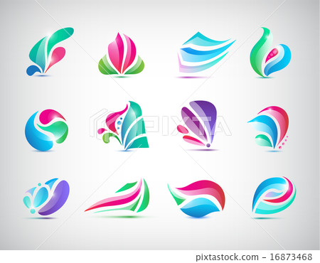Vector set of abstract colorful spa logos, icons - Stock Illustration ...