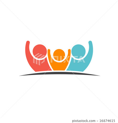 Teamwork Three Friends icon - Stock Illustration [16874615] - PIXTA