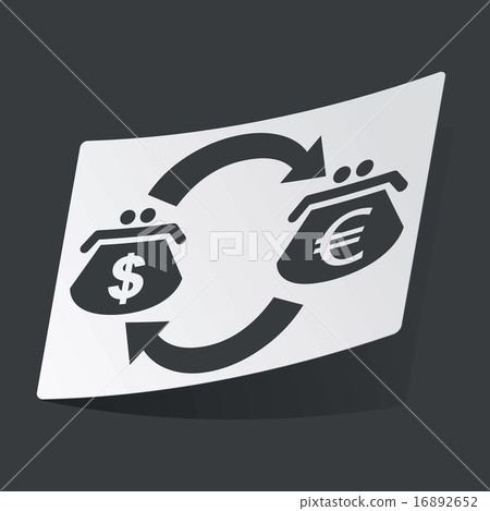 Monochrome dollar euro exchange sticker - Stock Illustration [16892652 ...