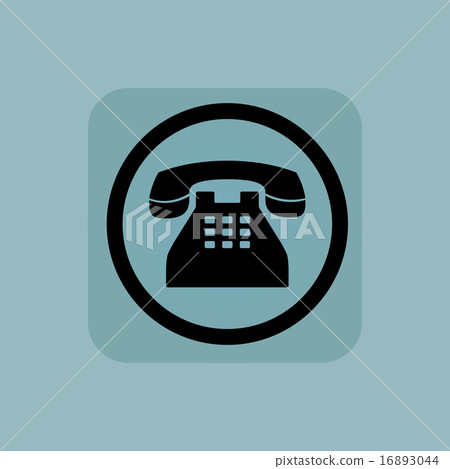 Pale blue phone sign - Stock Illustration [16893044] - PIXTA