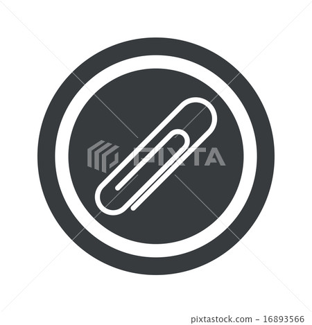 Round black paperclip sign - Stock Illustration [16893566] - PIXTA