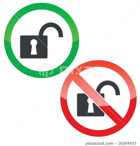 Unlock permission signs set - Stock Illustration [16894055] - PIXTA