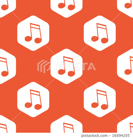 Orange hexagon 16th note pattern - Stock Illustration [16894205] - PIXTA