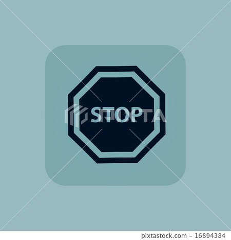 Pale blue STOP sign icon - Stock Illustration [16894384] - PIXTA