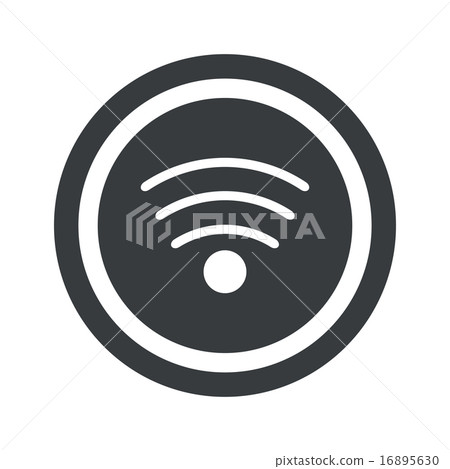 Round black Wi-Fi sign - Stock Illustration [16895630] - PIXTA
