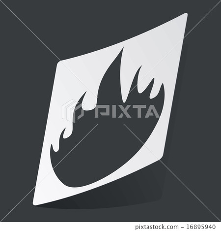Monochrome fire sticker - Stock Illustration [16895940] - PIXTA
