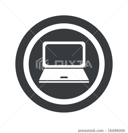 Round black laptop sign - Stock Illustration [16896000] - PIXTA