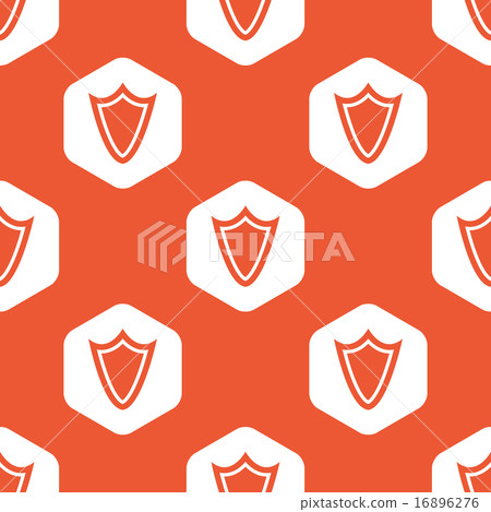 Orange hexagon shield pattern - Stock Illustration [16896276] - PIXTA