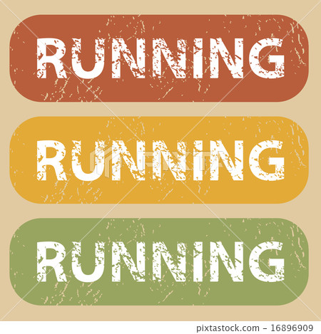 Vintage RUNNING stamp set-插圖素材 [16896909] - PIXTA圖庫