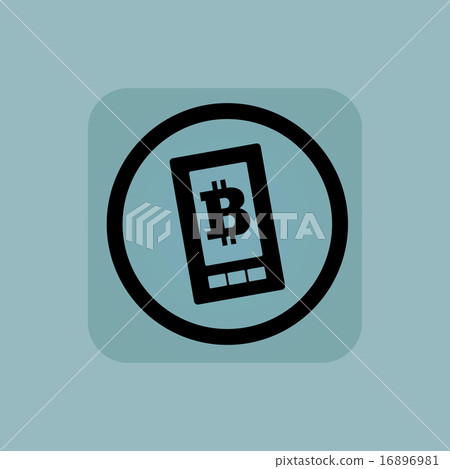 Pale blue bitcoin screen sign - Stock Illustration [16896981] - PIXTA