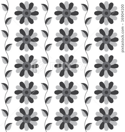 Seamless pattern the grey flower pattern - Stock Illustration [16904100 ...