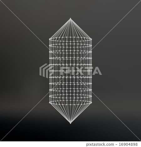 Wireframe mesh Polygonal capsule. The capsule... - Stock Illustration ...