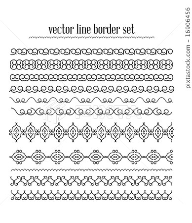 Vector lines, border divides set - Stock Illustration [16906456] - PIXTA