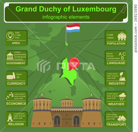 Luxembourg infographics, statistical data, sights. - Stock Illustration ...