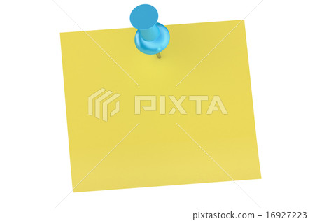 blue push pin with blank sticky note - Stock Illustration [16927223 ...