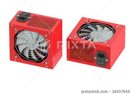 Two red computer Power Supply Units - Stock Illustration [16937648] - PIXTA