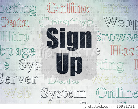 Web design concept: Sign Up on Digital Paper... - Stock Illustration ...