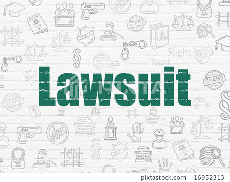 Law concept: Lawsuit on wall background - Stock Illustration [16952313 ...