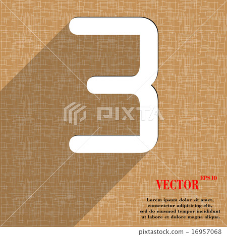 number three icon symbol Flat modern web design wi - Stock Illustration ...