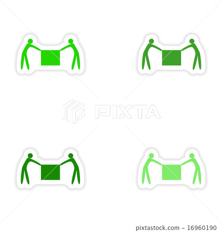 assembly realistic sticker design on paper... - Stock Illustration ...
