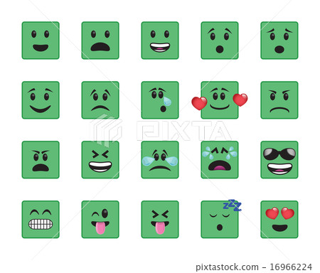 Set of green square icons - Stock Illustration [16966224] - PIXTA