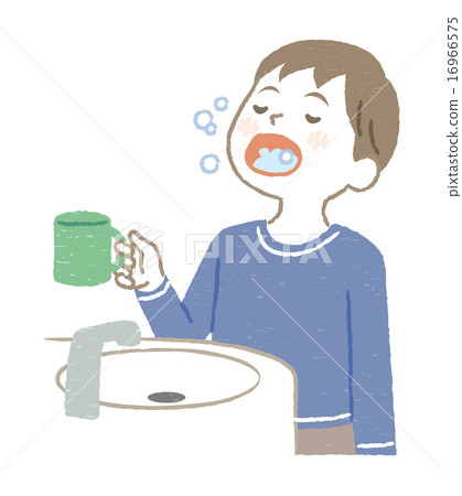 Child illustration to gargle - Stock Illustration [16966575] - PIXTA