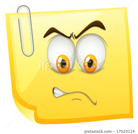 Yellow sticky note with angry face. - Stock Illustration [17020114] - PIXTA
