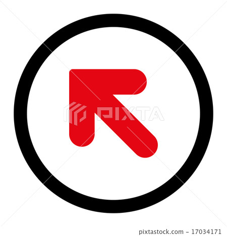 Arrow Up Left flat intensive red and black... - Stock Illustration ...