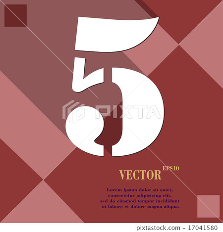 number five icon symbol Flat modern web design wit - Stock Illustration ...