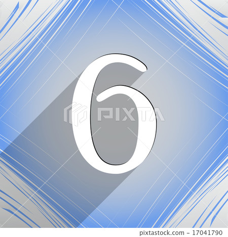 number six icon symbol Flat modern web design with - Stock Illustration ...