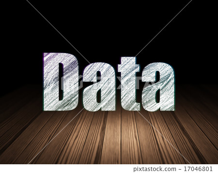 Information concept: Data in grunge dark room - Stock Illustration ...