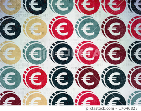 Money concept: Euro Coin icons on Digital Paper... - Stock Illustration ...