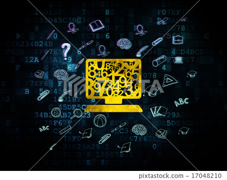 Learning concept: Computer Pc on Digital... - Stock Illustration ...