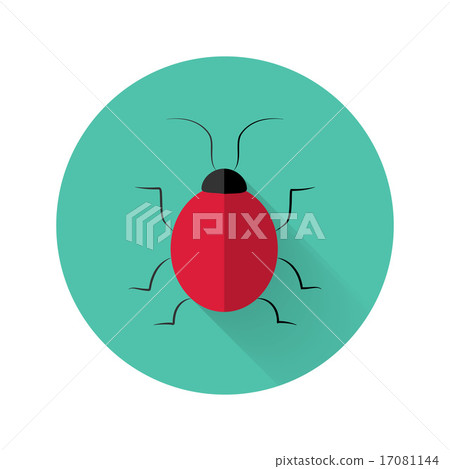 Red bug icon over green - Stock Illustration [17081144] - PIXTA