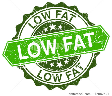 low fat green round retro style grunge seal - Stock Illustration ...
