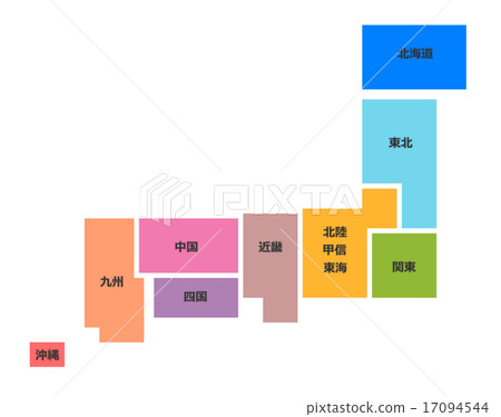 Simple Japanese Map - Stock Illustration [17094544] - PIXTA