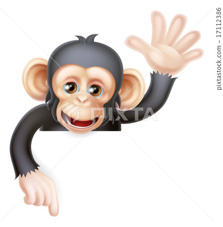 Waving Monkey Sign - Stock Illustration [17112386] - PIXTA