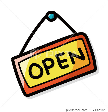 open sign color doodle - Stock Illustration [17132484] - PIXTA