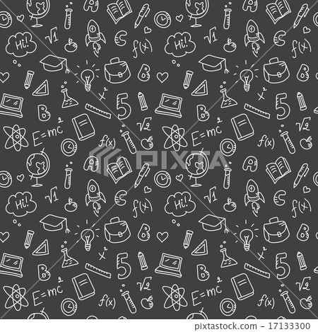 Vector hand drawn study accessories seamless... - Stock Illustration ...