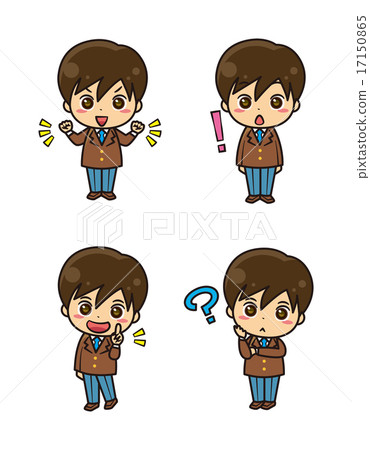 High-school student expression set - Stock Illustration [17150865] - PIXTA