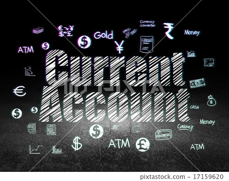 Money concept: Current Account in grunge dark room - Stock Illustration ...