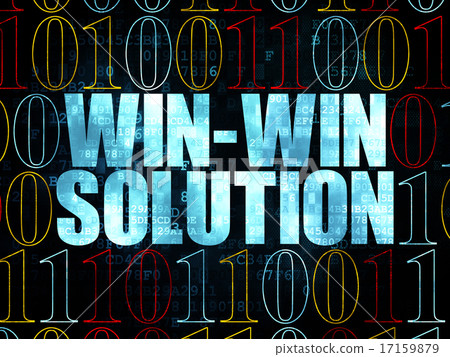 Business concept: Win-win Solution on Digital... - Stock Illustration ...